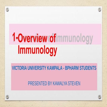 Introduction to immunology Biochemistry | PPTX