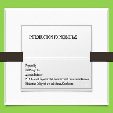 Introduction to income tax | PPTX