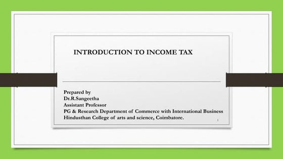 Income tax introduction and basic concepts | PPTX