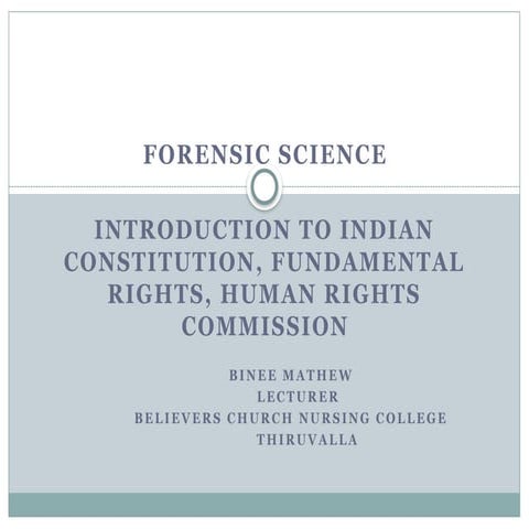 INTRODUCTION TO INDIAN CONSTITUTION, FUNDAMENTAL RIGHTS, HUMAN RIGHTS COMMISSION.-UNIT 4.pptx
