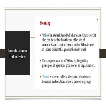 Introduction to Indian Ethos and relevance to contemporary management ...
