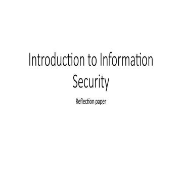 Introduction To Information Security In It Wold Pptx It And