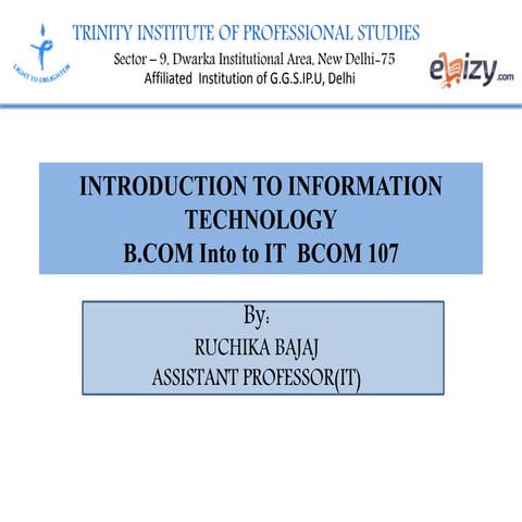 Introduction to information technology | PPT
