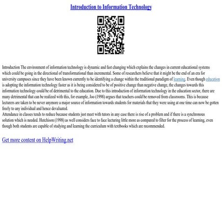 Introduction To Information Technology | PPT