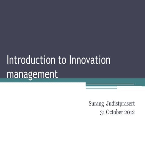 Introduction to innovation management | PDF
