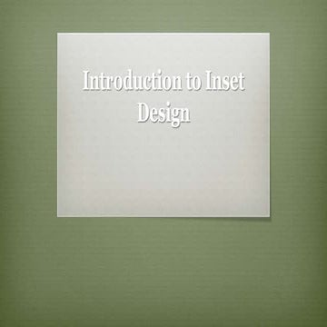 Introduction to inset design | PPTX