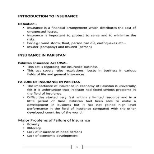Introduction to insurance | DOCX