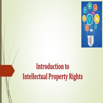 Introduction to intellectual property rights | PPT