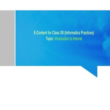 Introduction to Internet POWERPOINT PRES | PPT