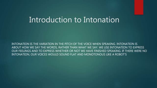 Rising and Falling Intonation | PPTX | Education