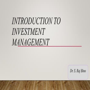Introduction to investment | PPTX