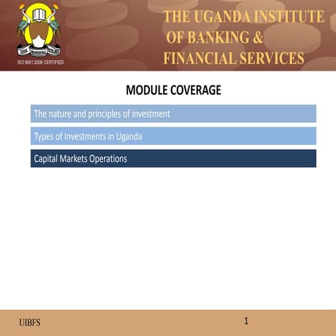 Introduction to investment unit3 | PPTX