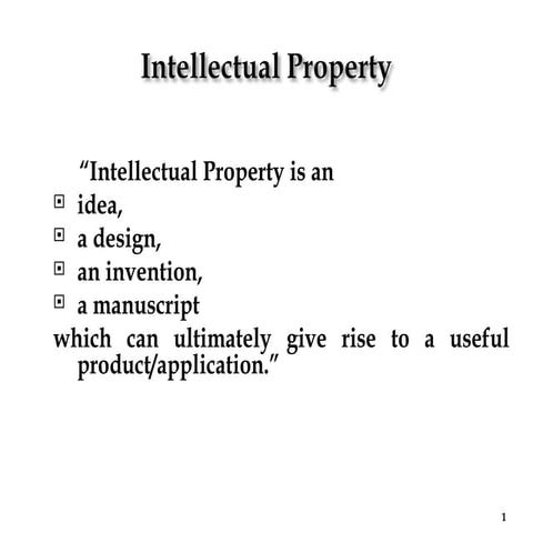 introduction to Intellectual Property Rights (IPR) | PPT