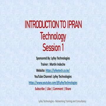 Introduction to IPRAN Technology for Service Provider Networks Session ...