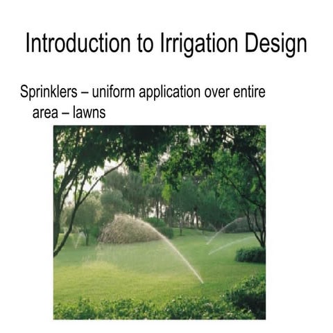 Introduction to irrigation design 1 | PPT