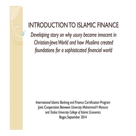 Introduction to islamic finance | PDF