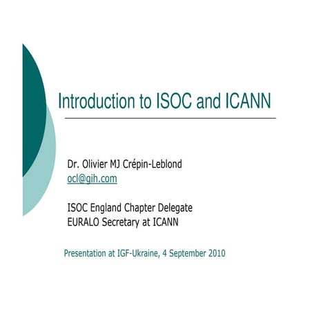 Introduction to ISOC and ICANN | PDF