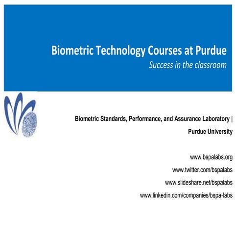 Biometric Courses | PPTX | Technology & Computing
