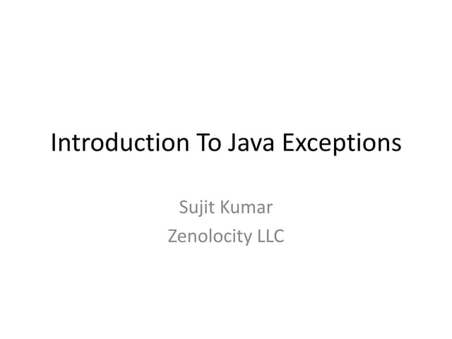 Introduction to java exceptions | PPT Introduction to java exceptions | PPT