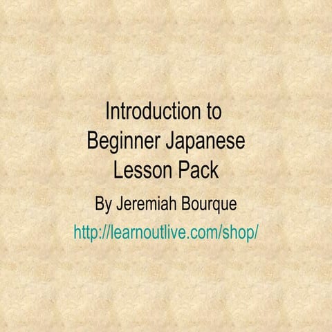 Introduction to Japanese for Beginners | PPS