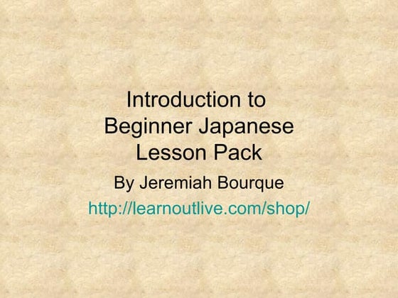 Learn Japanese Part 2 - Tenses for Beginners | PPT