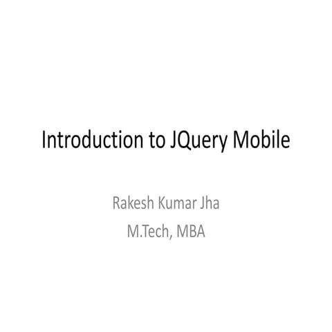 Building A Simple Mobile Optimized Web App Using The Jquery Mobile Fr…
