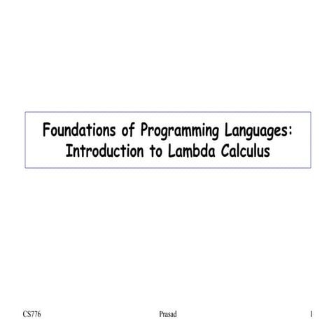 Introduction To Lambda Calculus Ppt