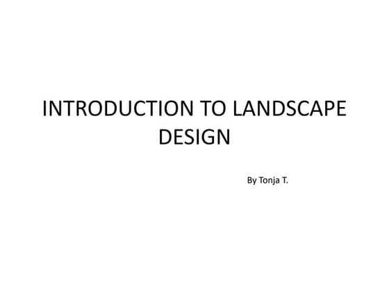Elements of landscape | PPT