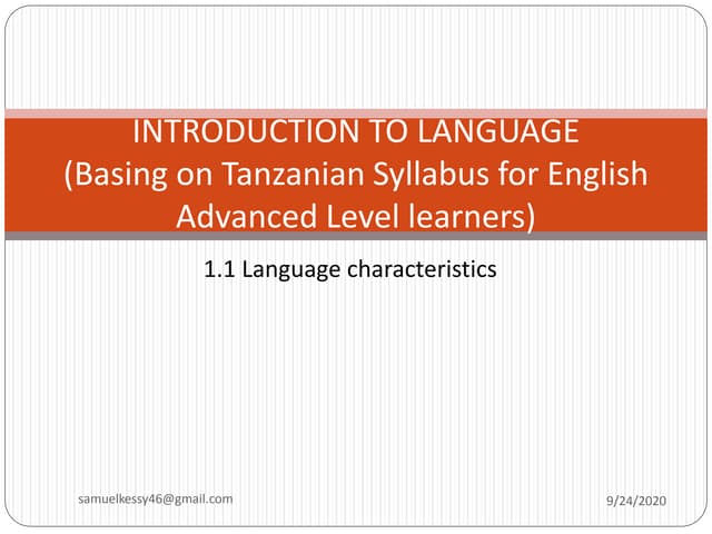 Characteristics and features of Language | PDF