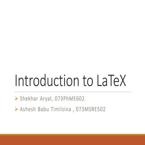 Introduction to LaTeX | PDF