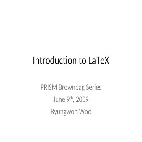 Introduction to LaTeX some content related to LATEX | PPT