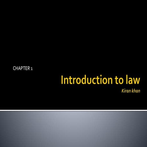 Introduction to law cahpter 1 | PPTX