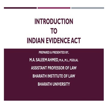 Introduction to law of evidence | PDF