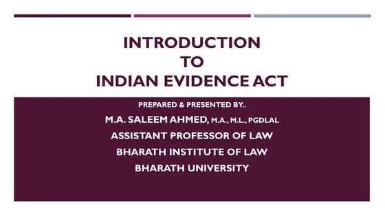 Evidence act | PDF