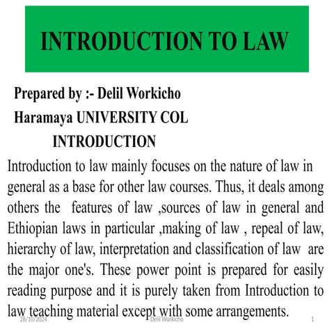 introduction to law lecture notes (Unit 1-7).pptx