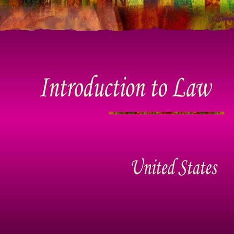 Introduction to law us | PPT
