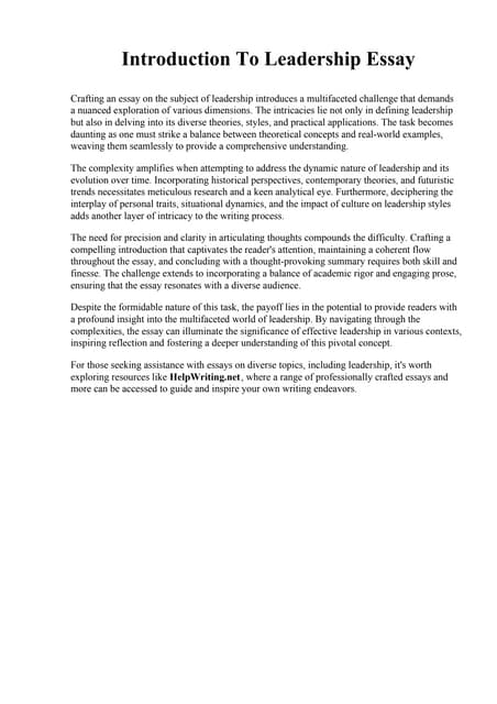 Qualities Of A Great Leader Essay. McKendree University | PDF