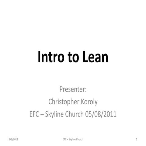 Introduction to Lean part 2 | PPT
