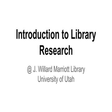 Introduction to library research | PPTX