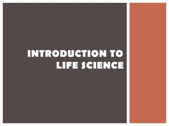 Introduction to Life Science and The Theories on the Origin of Life ...