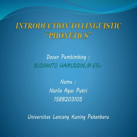 Introduction to Phonetics | PDF