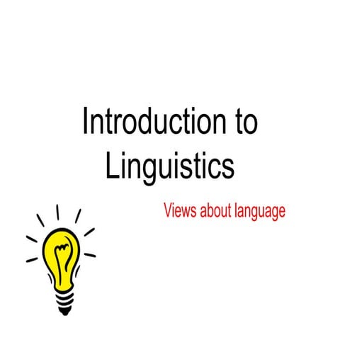 Introduction to linguistics | PPT