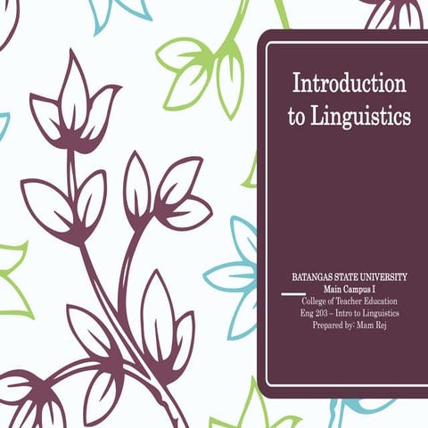 Introduction to linguistics | PPTX