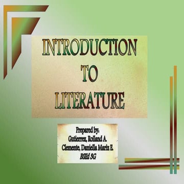 Introduction to literature | PPSX