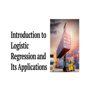 Introduction To Logistic Regression And Its Applicationspptx Business And Finance