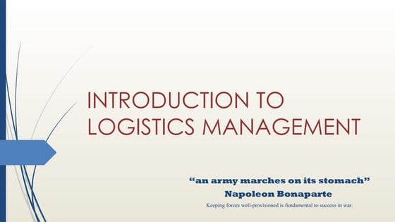 Introduction to Logistics Management | PPTX