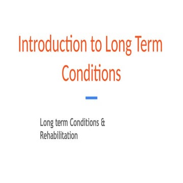 Introduction to Long Term Conditions in person with chronic | PPTX