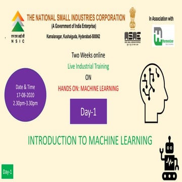 Introduction to machine learning day 1 | PDF | Artificial Intelligence ...
