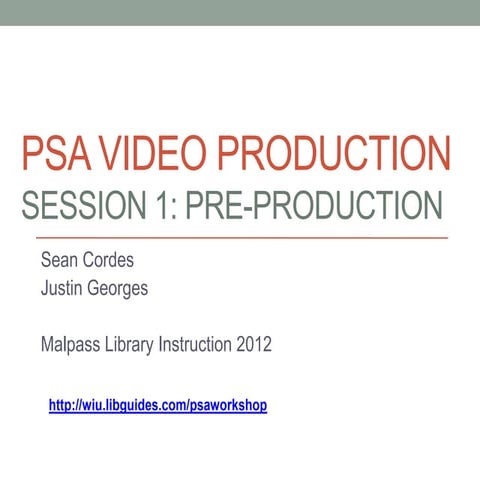 Introduction to making psa’s | PPTX
