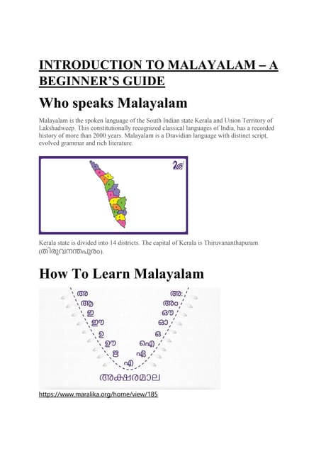 Introduction To Malayalam A Beginners Guide Pdf